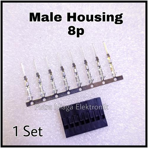 Jual (1 Set) Male Black Housing 8p 2.54mm Konektor Hitam 8 pin Dupont ...