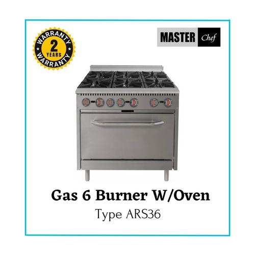 Jual Cooking Line Masterchef Kompor 6 Burner Gas Range Plus Oven ARS36 ...