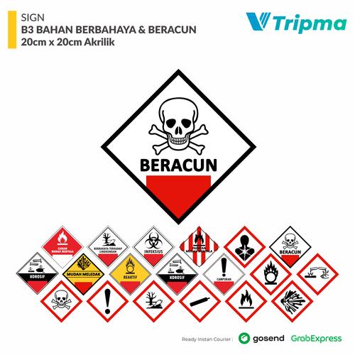 Jual Sign B3 Bahan Berbahaya & Beracun 20cm x 20cm Akrilik - Kota ...