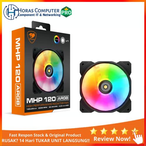 Jual FAN CASE COUGAR VORTEX MHP 120 ARGB BLACK PWM Radiator - Single Pack - Jakarta Pusat ...