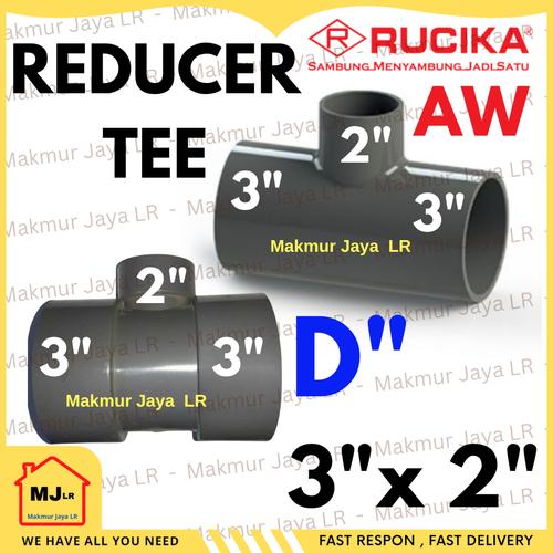 Jual Reducer Tee T PVC 3" x 2" Verlop 3 x 2 inch Reducing Vlok Tee Sok ...