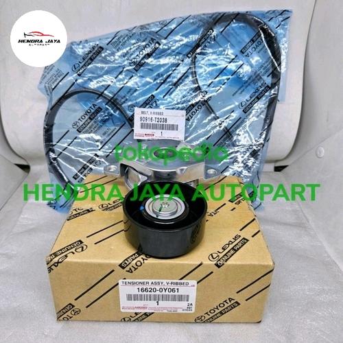 Jual Tensioner Assy + Fan Belt Toyota Sienta 16620-0Y061 2016 UP ...