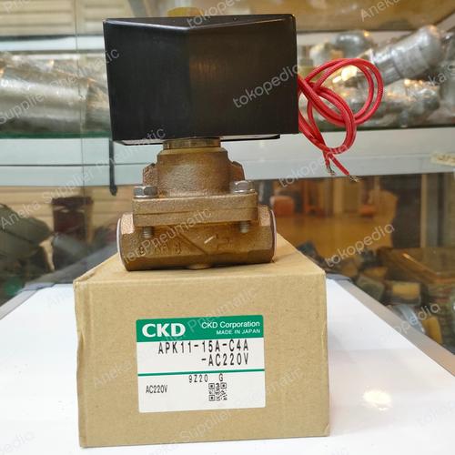 Jual Solenoid Valve STEAM CKD APK 11-15A-C4A Port 1/2" (Normally Close ...
