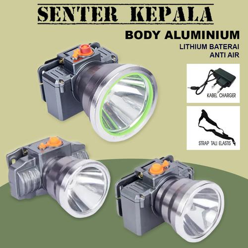 Jual Senter Lampu Kepala Body Aluminium Nyala Putih Kuning 50W/80W ...