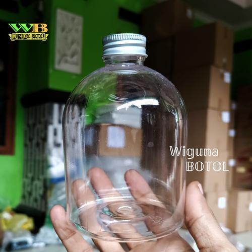 Jual Botol Ulir 500ml Oval / Botol Pet 500ml Oval Ulir Aluminium silver ...