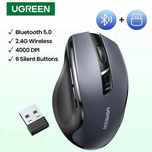 Jual Ugreen Ergonomic Dual Mode wireless Bluetooth Mouse Black 90855 ...