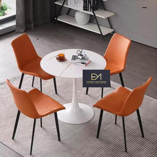 Jual Meja makan bulat granit minimalis round dining table - Putih, 60 ...
