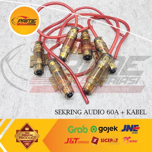 Jual Sekering Audio 60A Fuse Audio 60A Sekring Audio Mobil 60A + KABEL ...