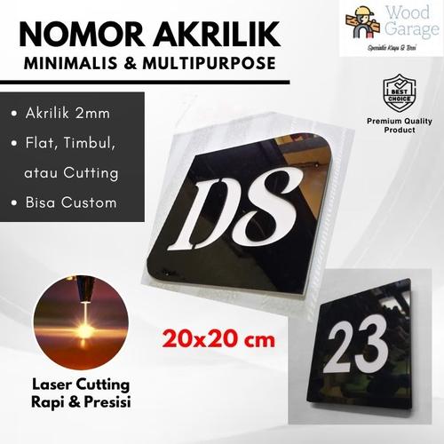Jual Nomor Akrilik Cutting Laser 20x20 cm - Flat, Putih - Kab. Malang ...