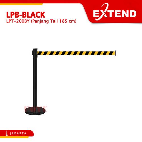 Jual Tiang Pembatas Antrian Hitam Besi Line Pole Pita Warning 2 3 Meter ...