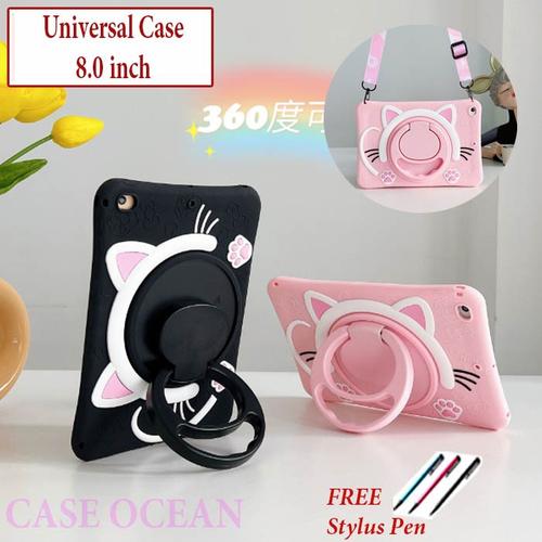 Jual Advan Tab XTab 8.0 Soft Case Casing Cover Anak Kids Rotating Cat ...