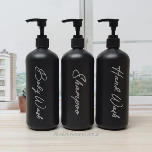 Jual BOTOL SABUN CAIR PUMP HITAM DOFF SILVER AESTHETIC 500ML LUXURY ...