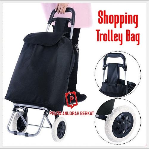 Jual Tas Trolley Shopping Bag Lipat Premium / Trolley Roda Belanja ...