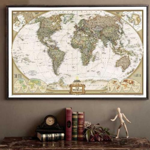 Jual Poster Peta Dunia World Map Besar Large Dekorasi Dinding Rumah ...