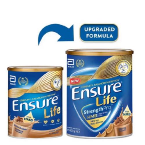 Jual Ensure Milk Powder Life HMB Coffee Kopi Less Sweet 850g ...