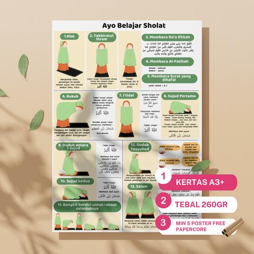 Jual Poster Edukasi Anak / Poster Ayo Sholat / Sholat Perempuan - Kota ...