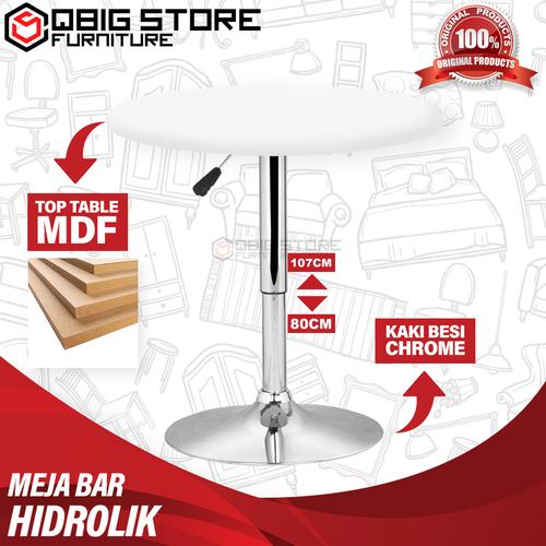 Jual Meja Bar Cafe Mee Do Bulat Makan Teras Hidrolik Minimalis - BLACK ...