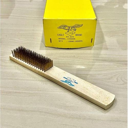 Jual Sikat Kawat Kuningan Halus 8 Baris Eagle Wire Brush Besi Gagang ...