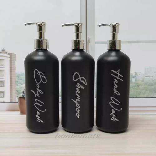 Jual BOTOL SABUN CAIR PUMP HITAM DOFF SILVER AESTHETIC 500ML LUXURY ...