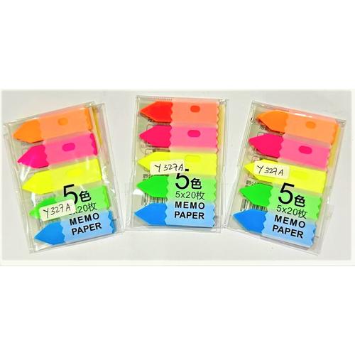 Jual STICKY NOTES PLASTIK PANAH PENANDA BUKU INDEX 5 WARNA POST IT NM ...