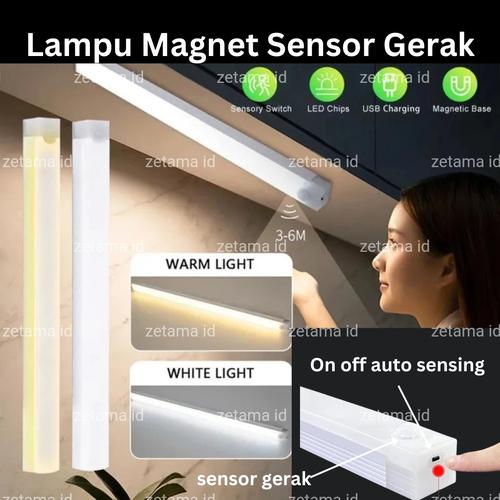 Jual Lampu LED Portable Magnet Sensor Gerak Cahaya Rechargeable Lemari ...