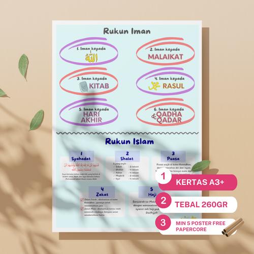 Jual Poster Edukasi Anak / Poster Rukun Iman / Poster Rukun Islam ...