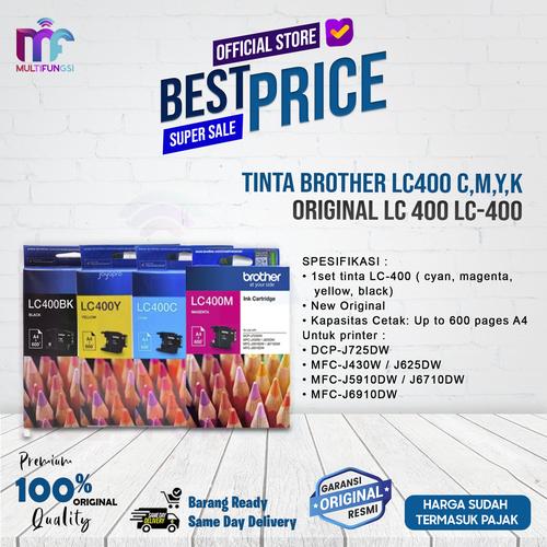 Jual Tinta Brother LC400 C,M,Y,K Original LC 400 LC-400 / LC400 ...