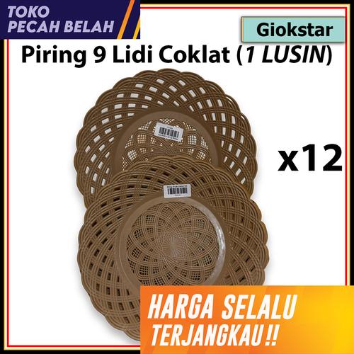 Jual Piring 9 Lidi Coklat Giokstar (12 BH) - Kota Palembang - TOKO PECAH BELAH PLG | Tokopedia