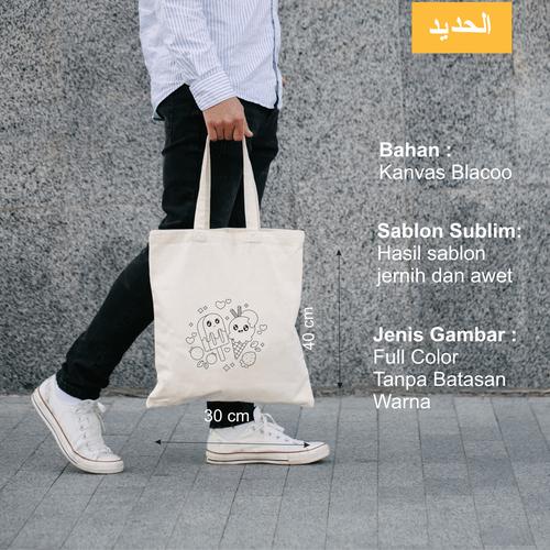 Jual Tote Bag Kain Canvas Custom Putih Tas Mewarnai Coloring Bag - Kota ...