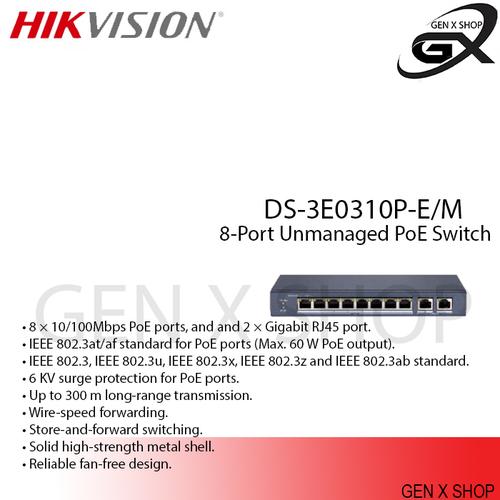 Jual Switch PoE HikVision 8 Port + 2 Port Uplink DS-3E0310P-E/M Hub IP ...