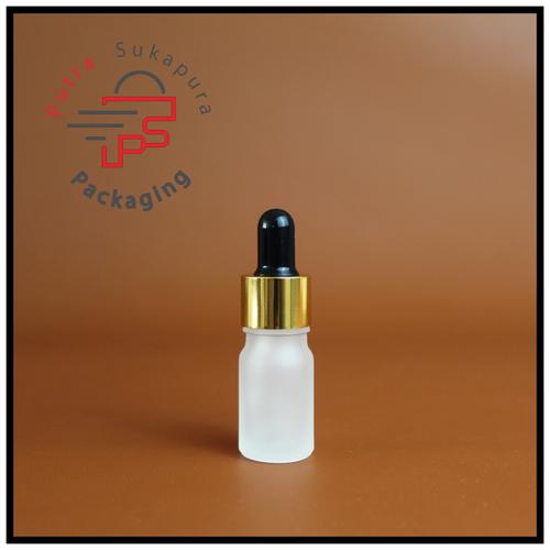 Jual botol kaca pipet 5ml frosted/botol pipet 5 ML - ring gold karet ...