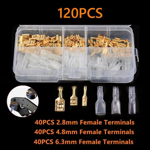Jual 120 PCS Terminal Wire Crimp Skun Connector Electrical Insulated ...