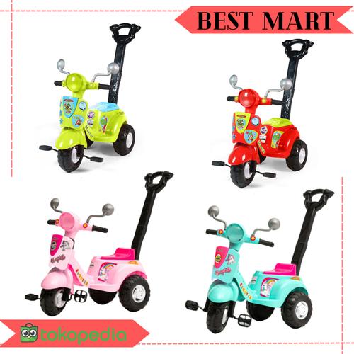 Jual SCOOTER SHP 609 MAINAN ANAK SEPEDA RODA TIGA / VESPA DORONG MUSIK ...