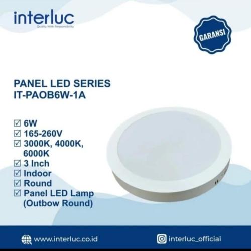 Jual INTERLUC LAMPU DOWNLIGHT PANEL LED 6W OB BULAT OUT BOW TEMPEL ...
