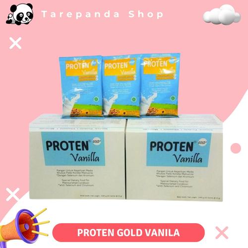 Jual Susu Proten Gold Box Rasa Coklat Vanila Sumber Protein Nabati ...
