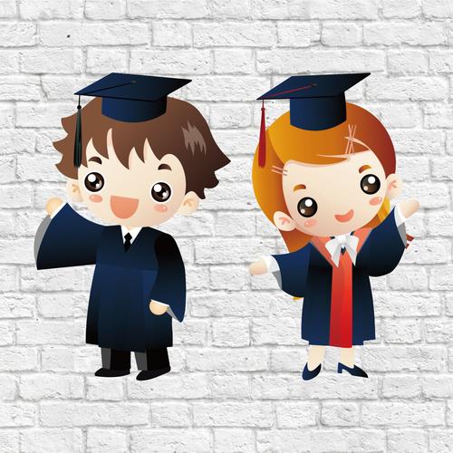 Jual Vandel Piala Plakat Akrilik Figur Kartun Wisuda (Model 01) - Cowok ...