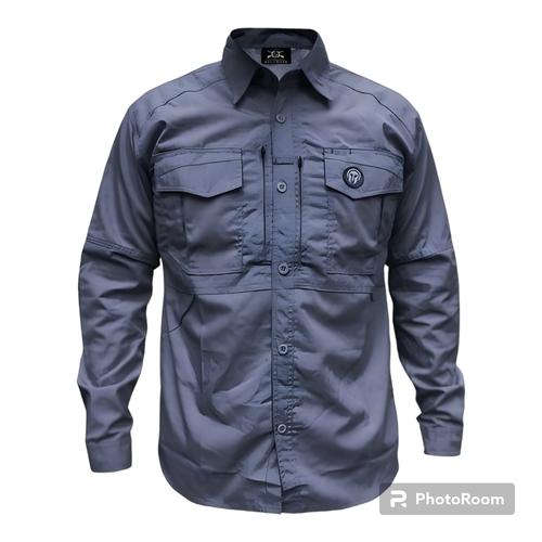 Jual kemeja tactical lengan panjang po costum bordir - cream mocca, XL - Kota Bandung ...