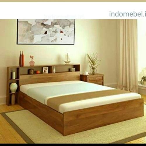 Jual dipan kayu minimalis modern 160x200 sudah pernis walnut brown ...