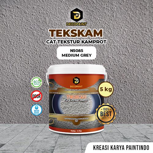 Jual Decopaint Tekskam Cat Tekstur Kamprot - Medium Grey 5Kg - Jakarta Timur - DecoPaint ...