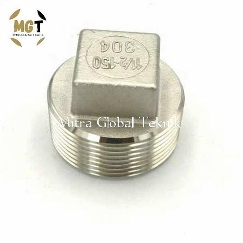Jual 1 1/2" Inch Plug Stainless SS304 / Dop Drat Luar SS304 - Jakarta ...