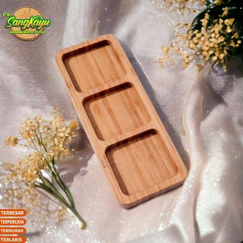 Jual Nampan piring saji Wooden serving plate piring snack plate kayu ...