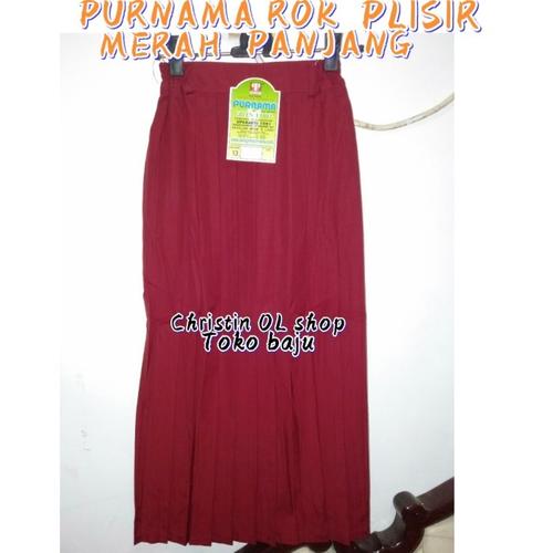 Jual Purnama Rok Plisir Merah Panjang Purnama/Cerah Purnama no 19 ...