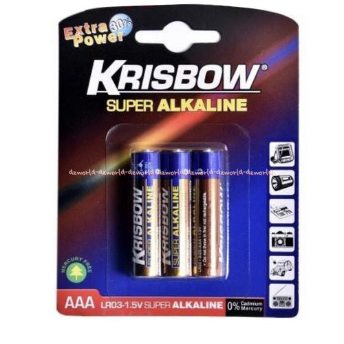 Jual Krisbow Alkaline Baterai Ukuran AAA 2+1 Free Baterai Remote A3 isi ...