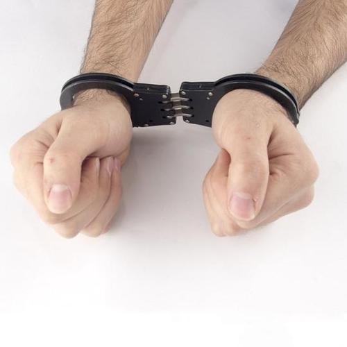 Jual Professional Police Handcuffs Hinged Clamp Military Stainless S ...