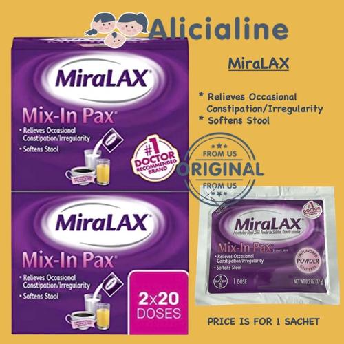Jual MiraLAX Mix-In Pax Laxative Powder Gluten Free - Jakarta Timur ...