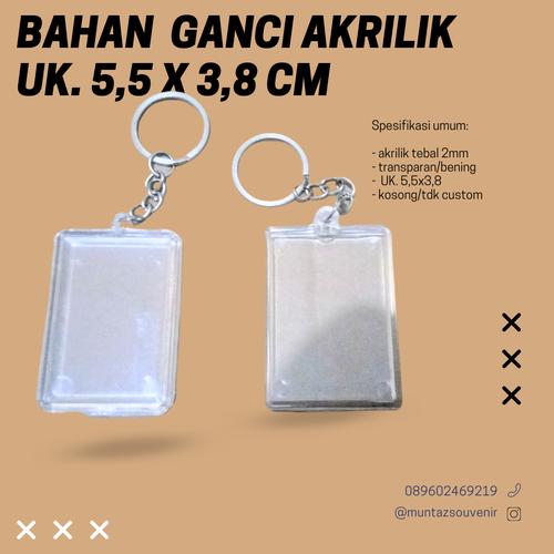 Jual Bahan gantungan kunci sisi Insert Paper kotak/Ganci Akrilik 2 sisi ...