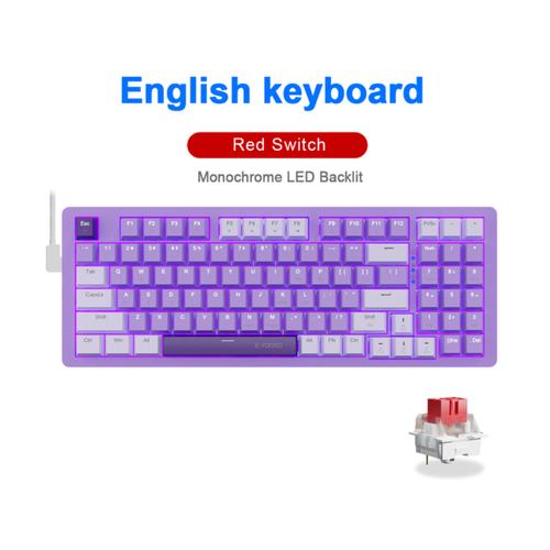 Jual E-YOOSO HOTSWAP MECHANICAL GAMING KEYBOARD 98% DARK PURPLE KEYCAPS ...