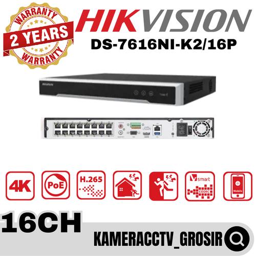 Jual NVR IP CAMERA CCTV 16CH 8MP HIK VISION DS-7616NI-K2/16P BUILT IN ...