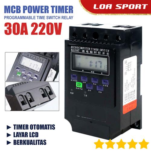 Jual MCB Timer Digital Switch Relay Otomatis Pemutus Listrik 30A 220V ...