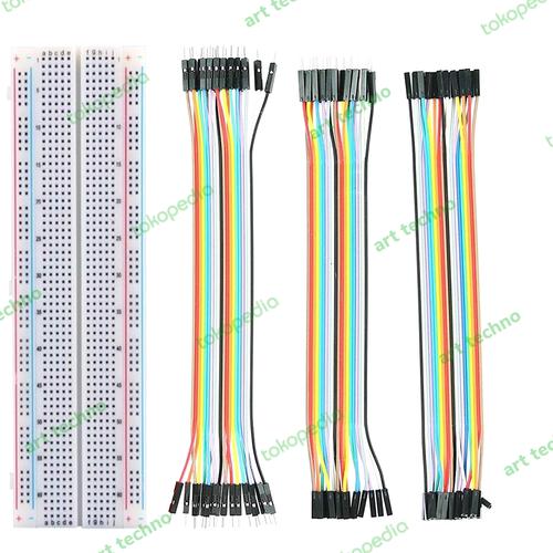Jual breadboard set jumper 20pcs x3 male female mm ff pcb mb102 prototype - Kota Bogor - art ...